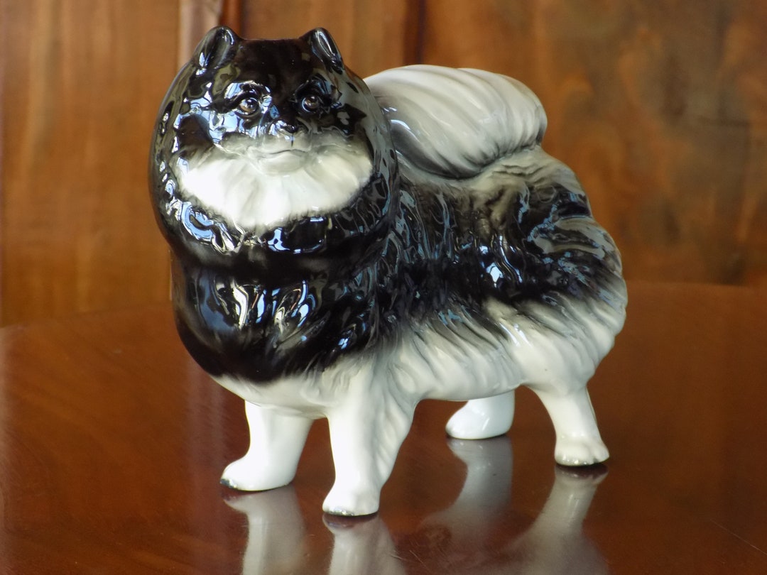 COOPERCRAFT POMERANIAN DOG Figurine.vintage Ceramic Large Wolfsspitz ...
