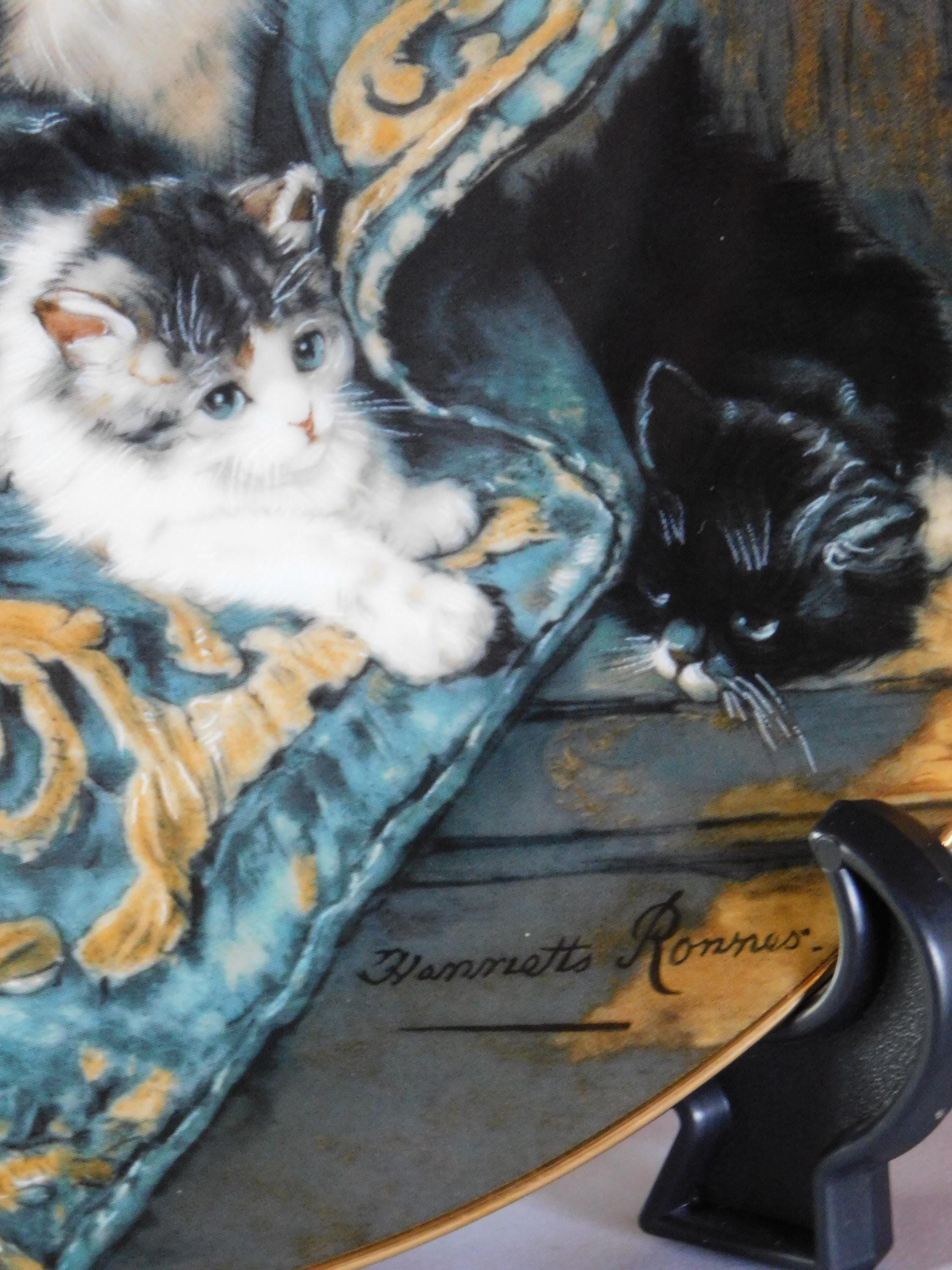 VICTORIAN 'PERFECTLY POISED' Cat Plate No.4800b.henriette Ronner Design ...