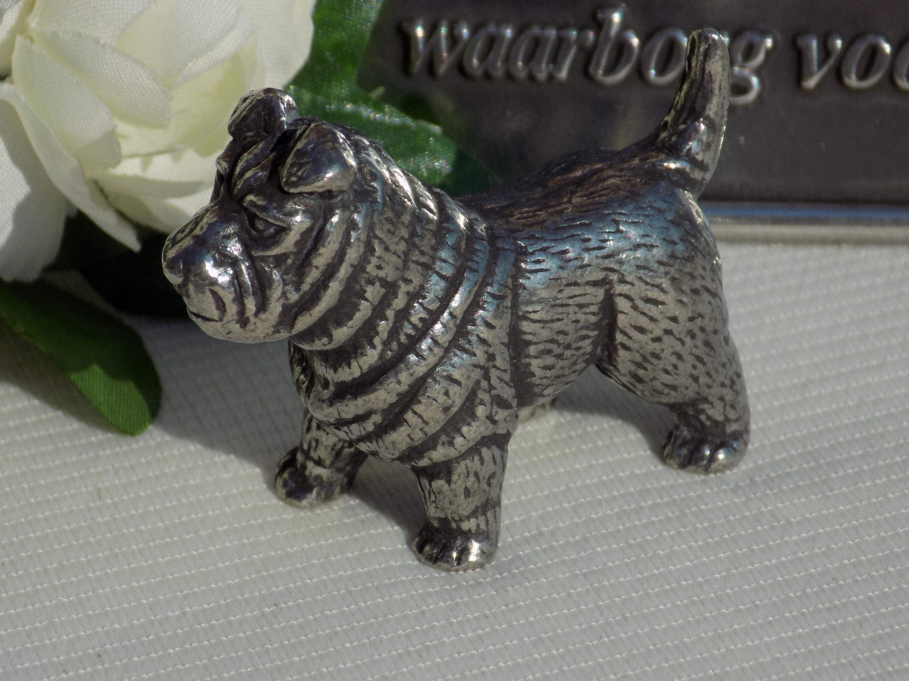 SHAR PEI.VINTAGE Pewter Shar-pei Dog Figurine.gelria | Etsy