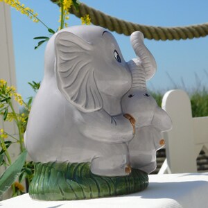 ELEPHANT COIN Banks.ceramic Elephants.two Gray Elephant Piggy Banks ...