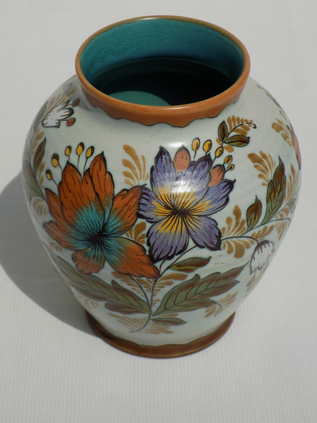 ROYAL ZUID HOLLAND Gouda Kitty Vase Golds Platal. Ceramic Vase Zuid ...