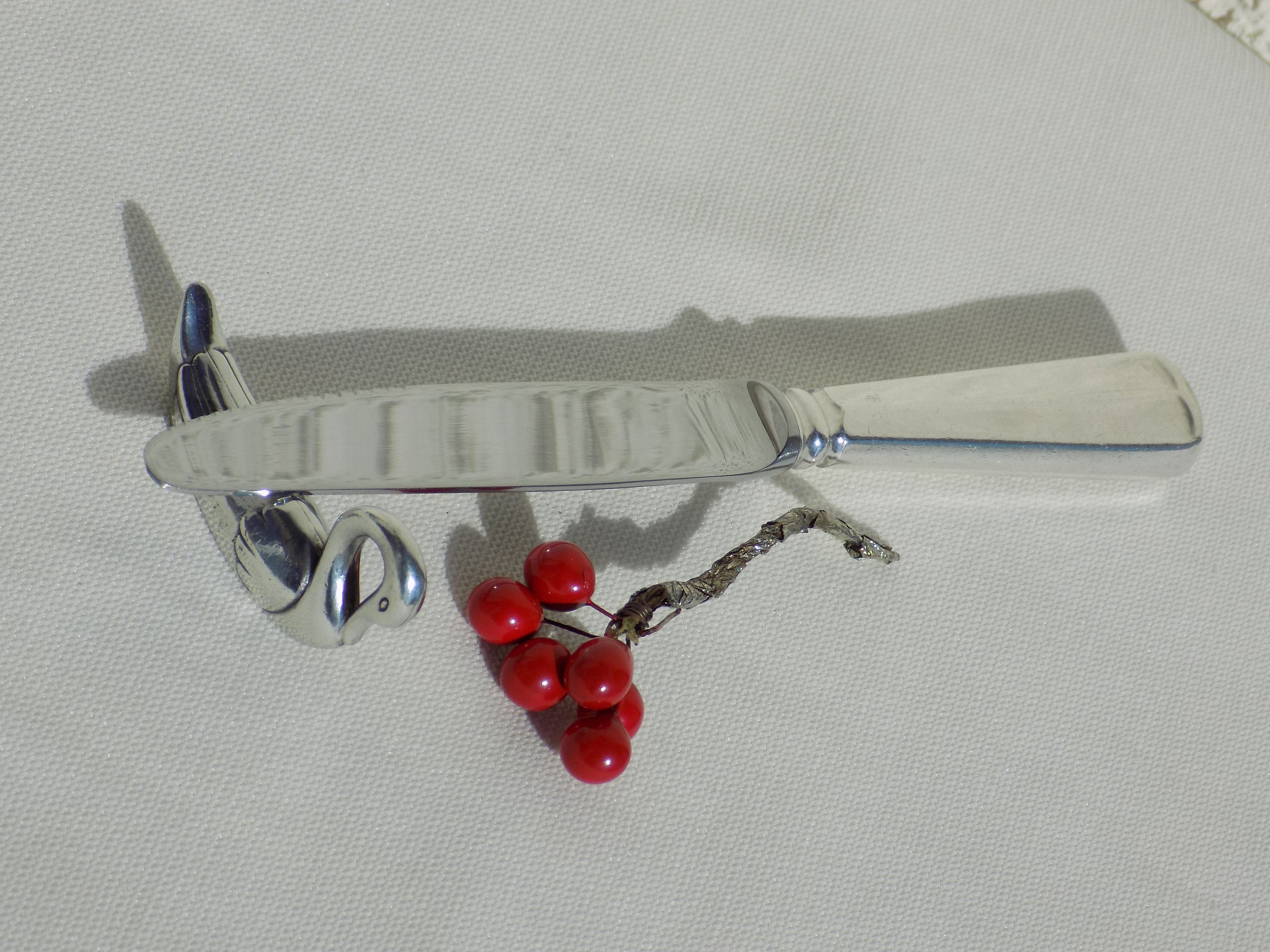 VINTAGE PEWTER KNIFE Rest Swan Figurines.set of 6 Pcs.pewter | Etsy