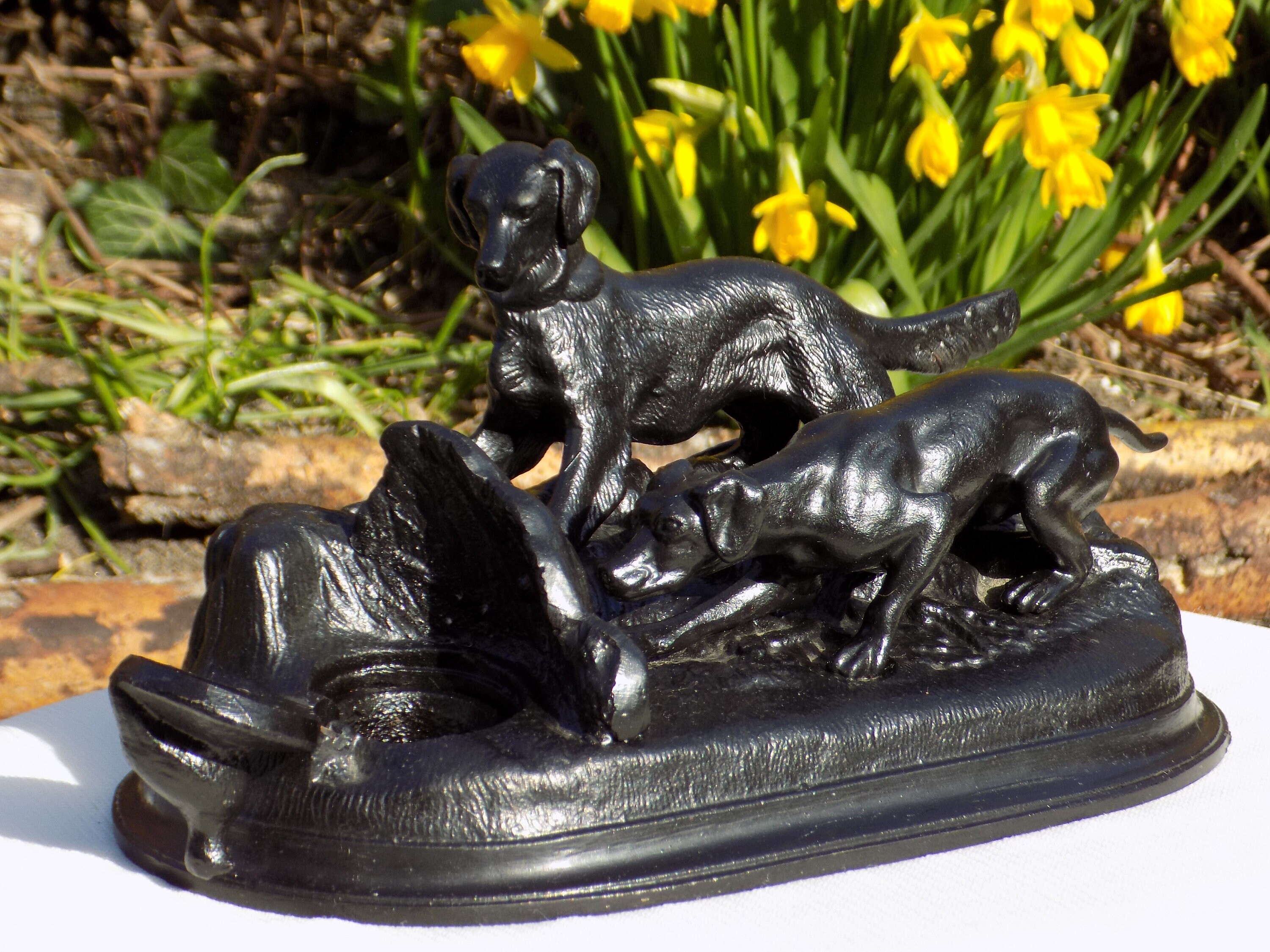 KACNH KASLI FOUNDRY Cast Iron Hunting Dog Inkstand.Vintage | Etsy