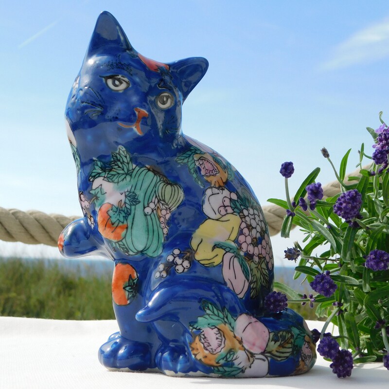 Chinese Cat Figurine - Etsy