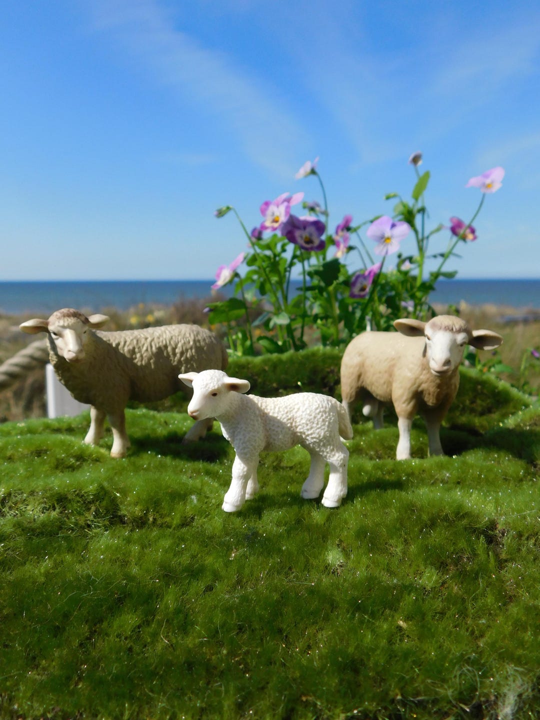 SCHLEICH SHEEP.COLLECTIBLE Schleich Farm Animals.3-pcs.artificial ...