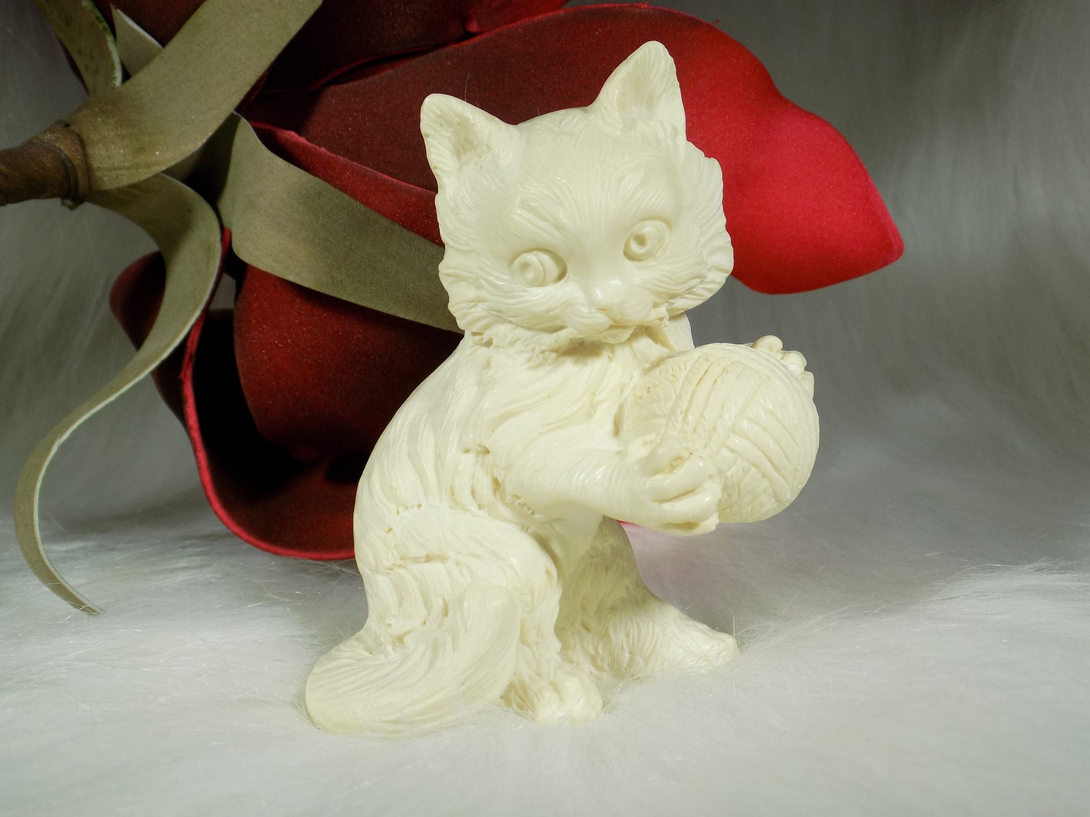 A.SANTINI CAT Figurine.vintage Albaster Cat.classic Santini Sculpture ...