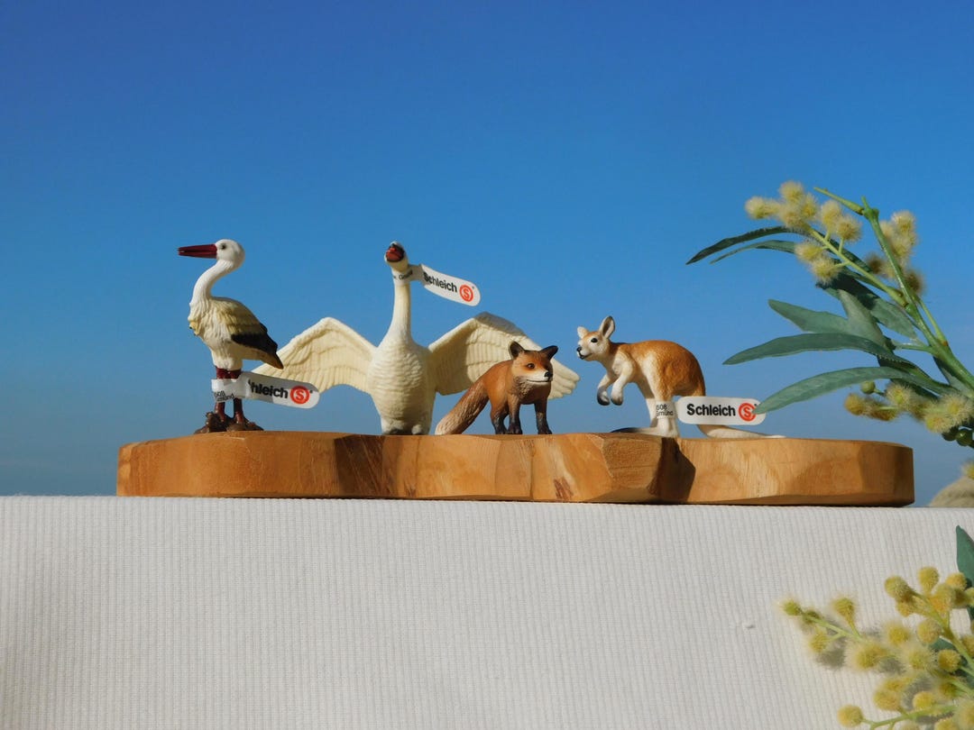 SCHLEICH WILDLIFE Animals.4-pcs.miniature Toy Figurines.toy Animals ...