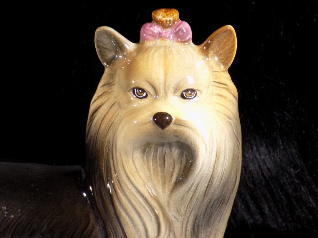 VINTAGE CERAMIC YORKSHIRE Terrier Figurine.vintage Dog.perro.yorkie ...