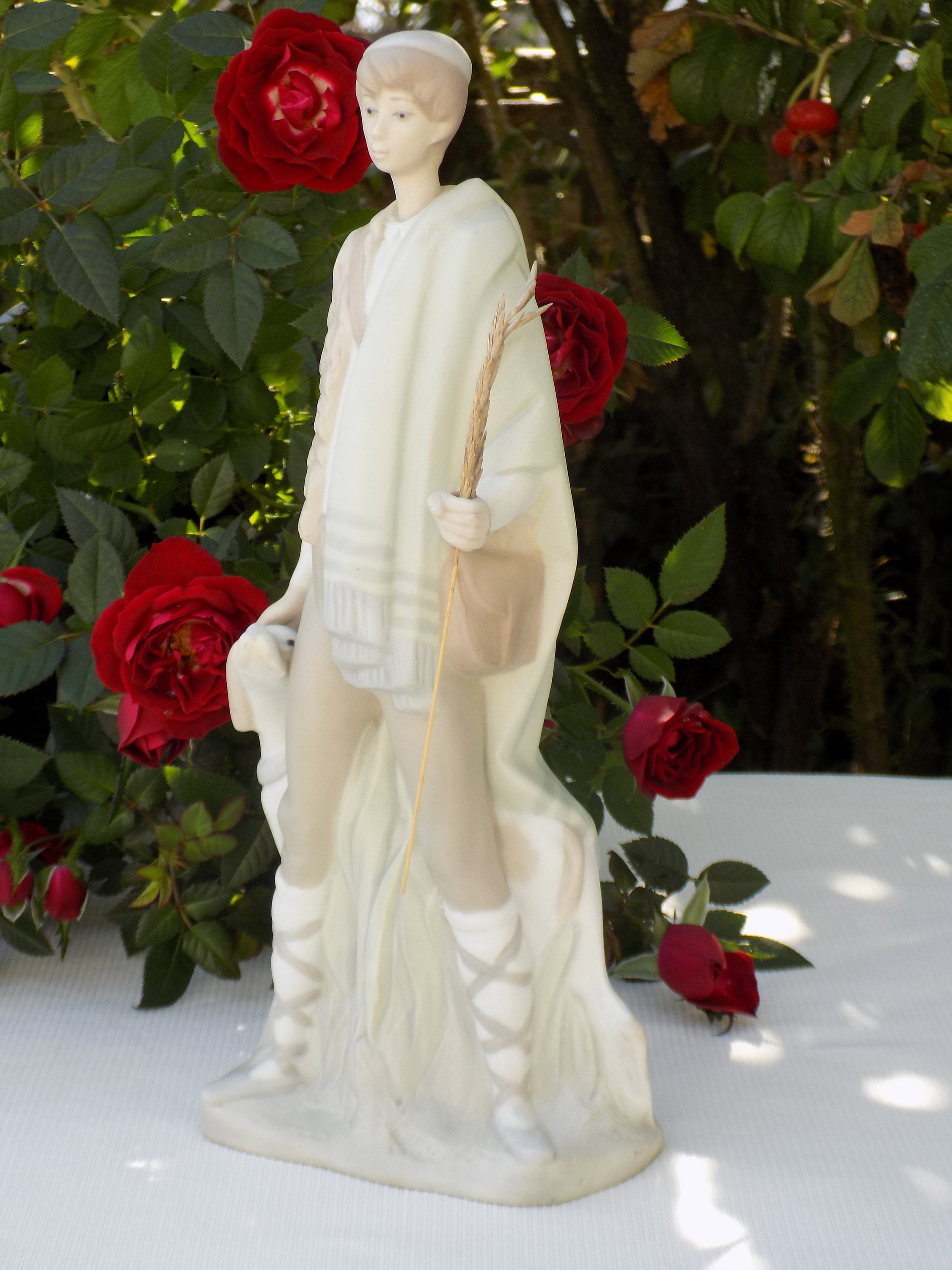 VINTAGE SHEPHERD BOY With Dog Figurine.Hand Made In | Etsy