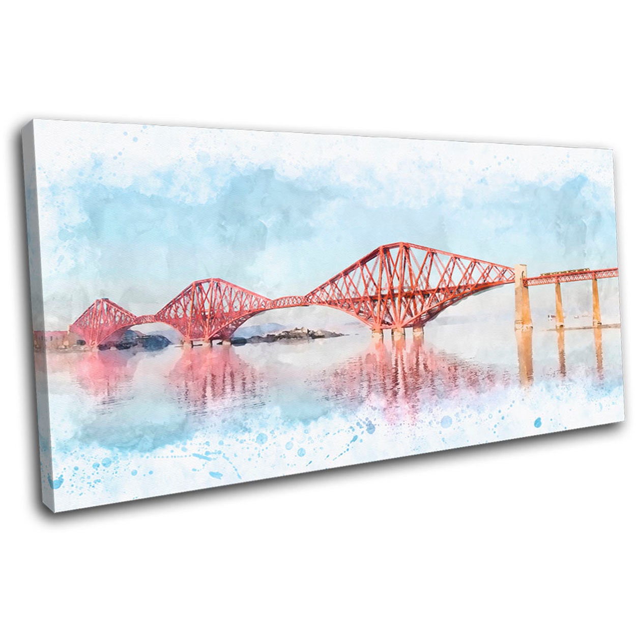 Forth Bridge Watercolour Landmarks SINGLE Canvas Art Print Box - Etsy