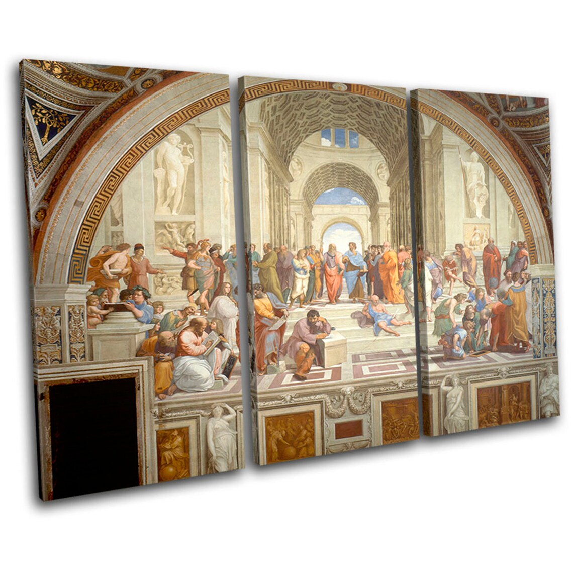 Raffael School of Athens Vintage TREBLE Canvas Art Print Box - Etsy