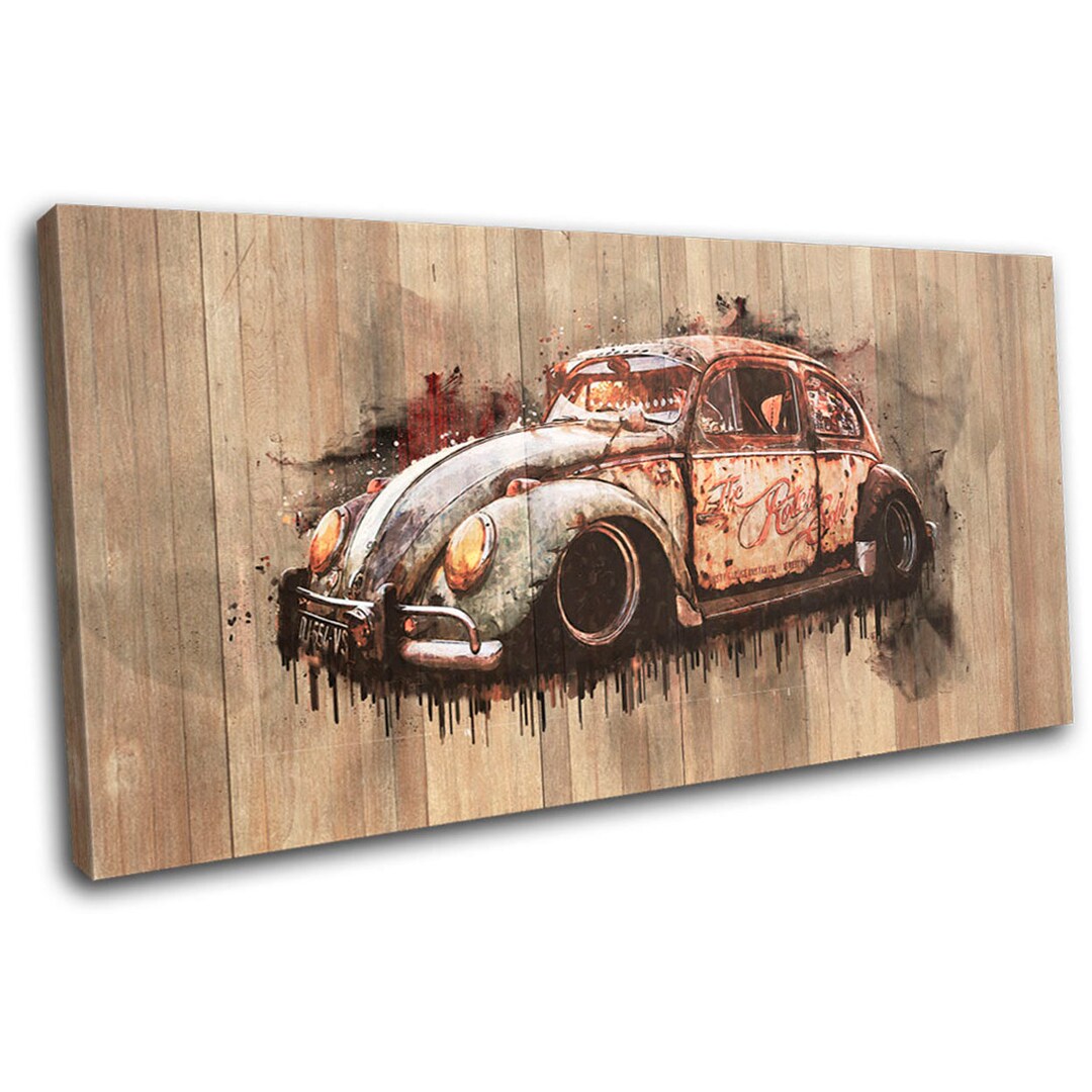 Rustic Garage Rat Rod Man Cave Cars SINGLE Canvas Art Print Box Framed ...