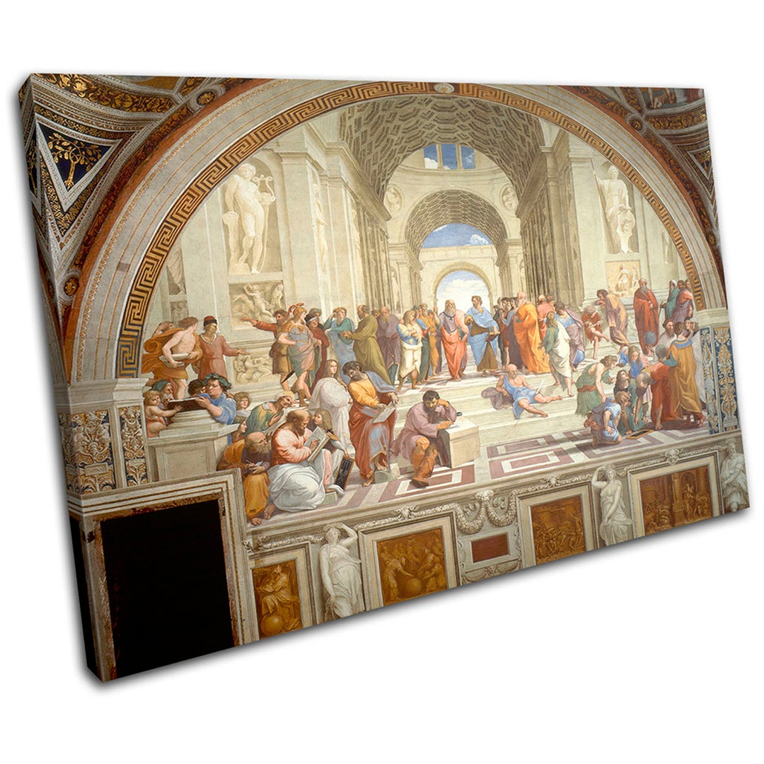 Raffael School of Athens Vintage SINGLE Canvas Art Print Box Framed ...