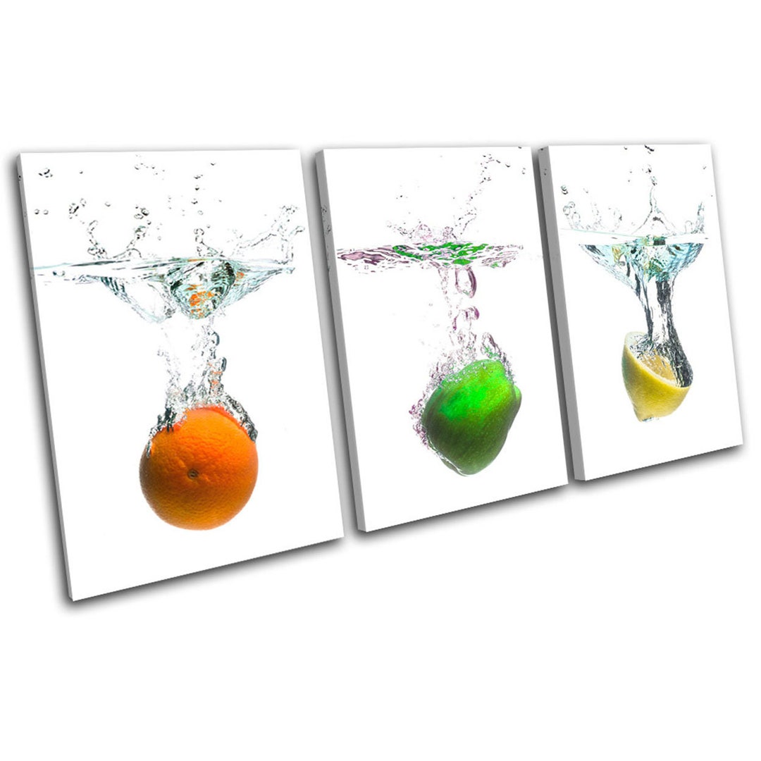 Fruit Splash Water Drop Food Kitchen Canvas Art Print Box Framed ...