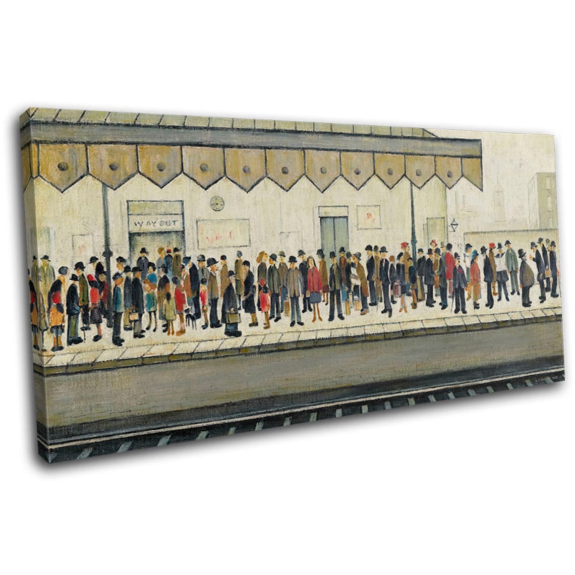 LS Lowry Train Station Vintage SINGLE Canvas Art Print Box Framed ...