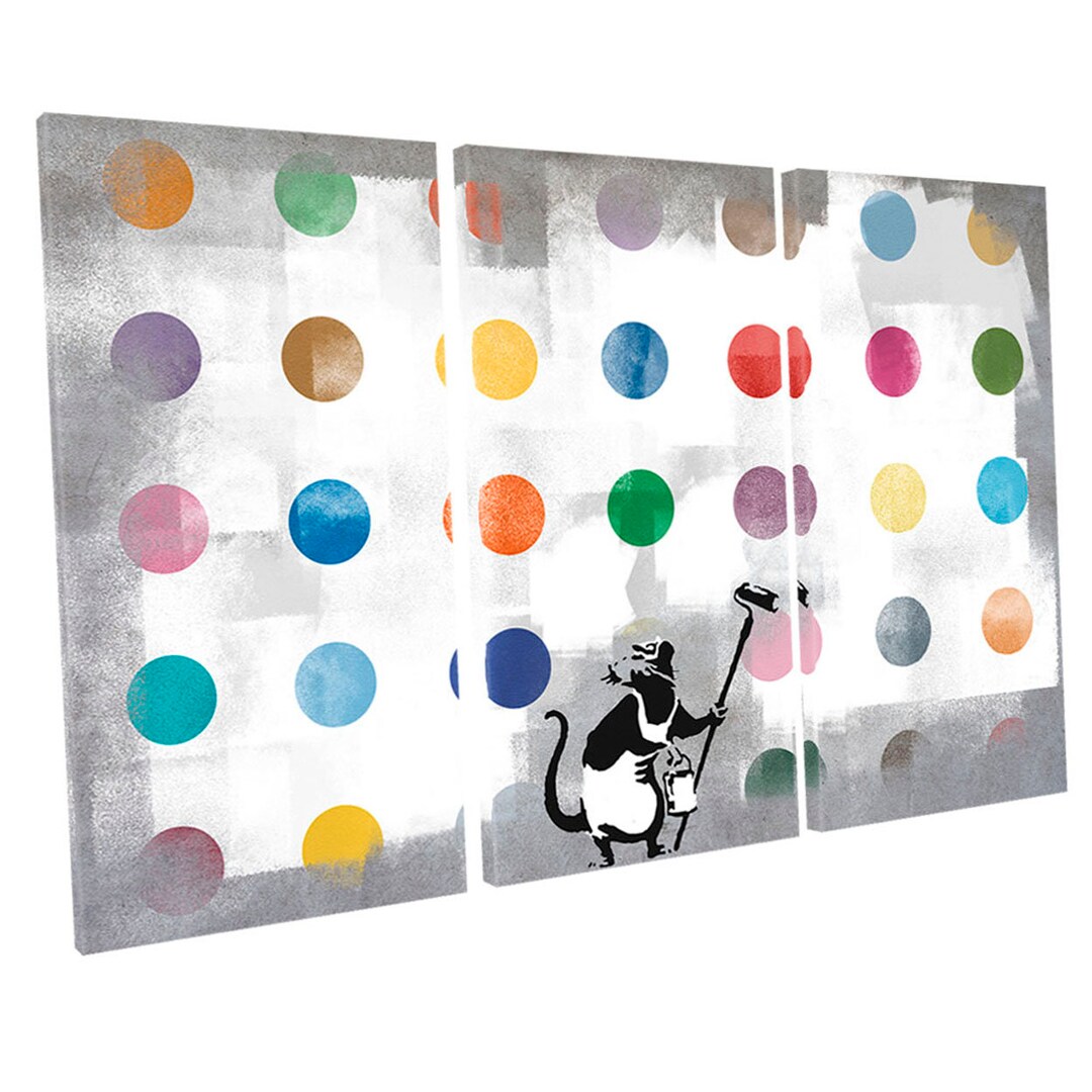 Lucien Freud Pills Banksy Painter Urban TREBLE Canvas Art Print Box ...