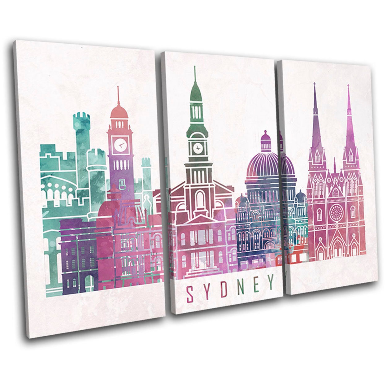 Sydney Australia Abstract Grunge City TREBLE Canvas Art Print | Etsy