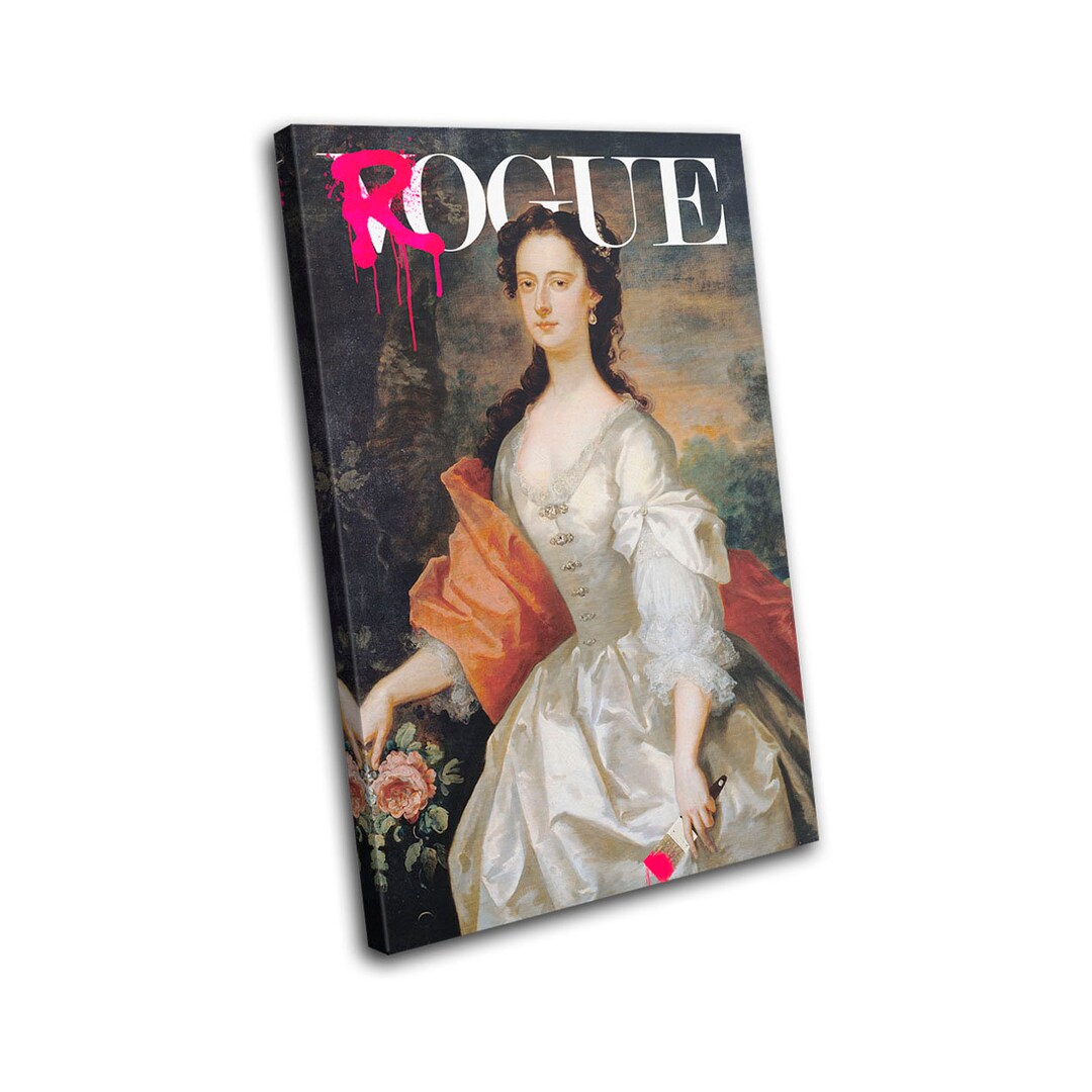 Rogue Fashion Portrait Graffiti Vintage SINGLE Canvas Art Print Box ...
