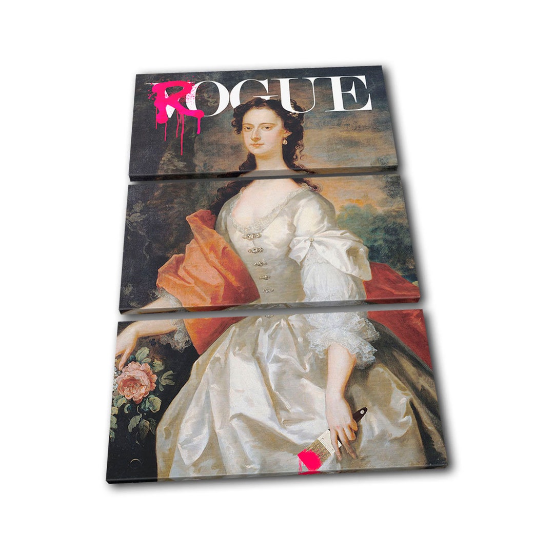 Rogue Fashion Portrait Graffiti Vintage TREBLE Canvas Art Print Box ...