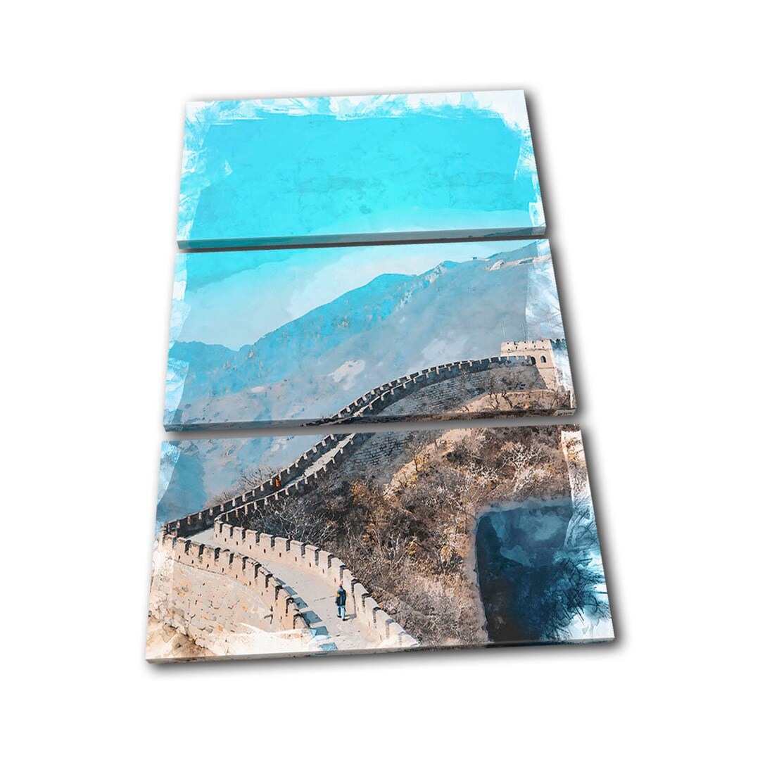 Great Wall of China Asia Landmarks TREBLE Canvas Art Print Box Framed ...