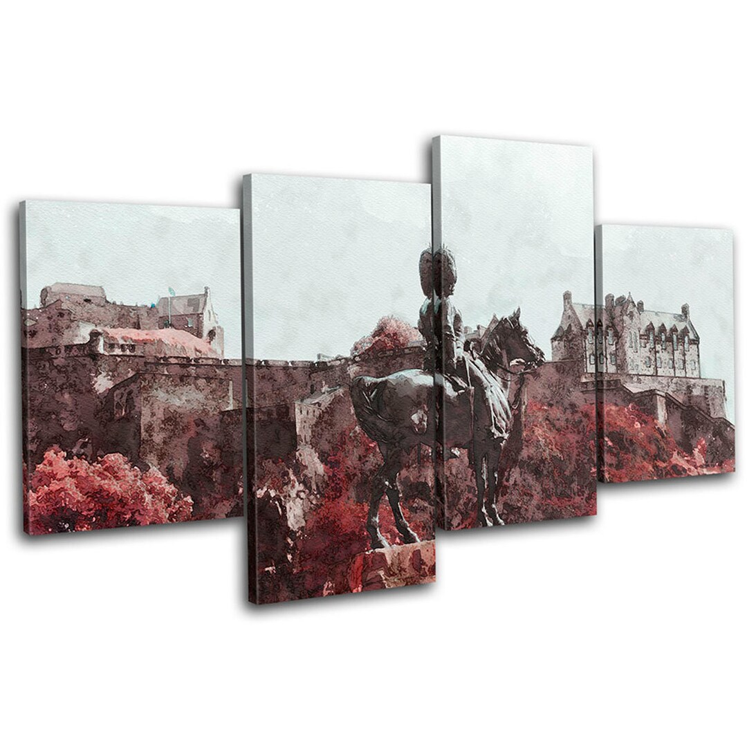 Edinburgh Castle Scotland Landmarks MULTI Canvas Art Print Box Framed ...