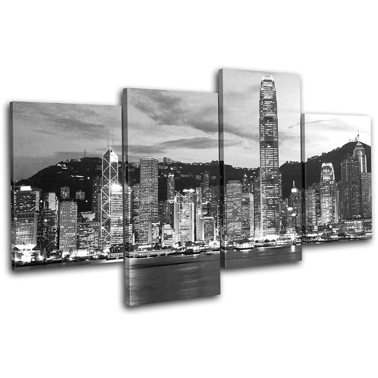 Hong Kong Skyline Skyscraper City MULTI Canvas Art Print Box Framed ...