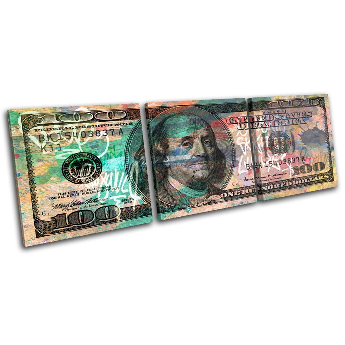 Dollar Bill Money Abstract Collage TREBLE Canvas Art Print Box - Etsy