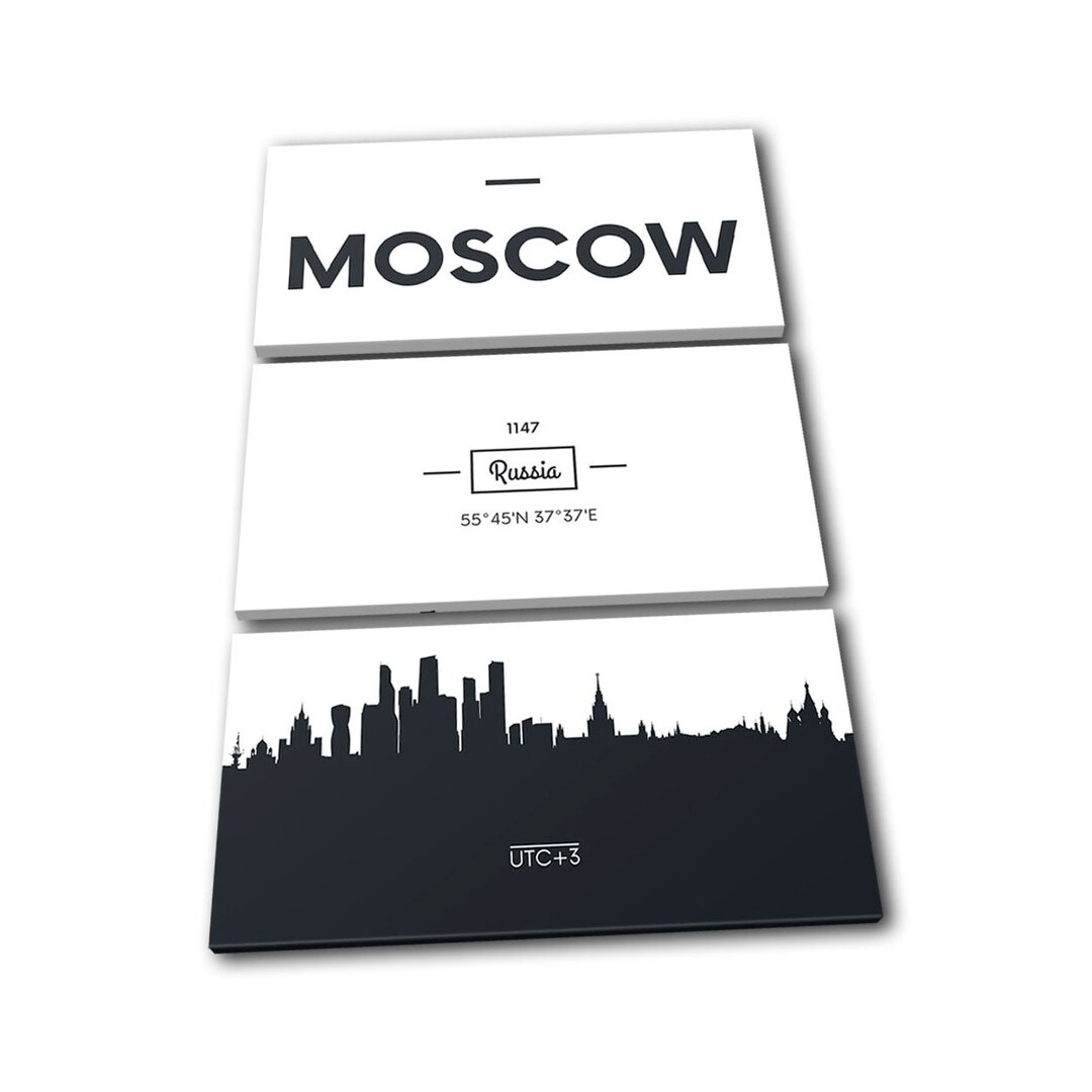 Moscow Russia Skyline Typography City TREBLE Canvas Art Print - Etsy