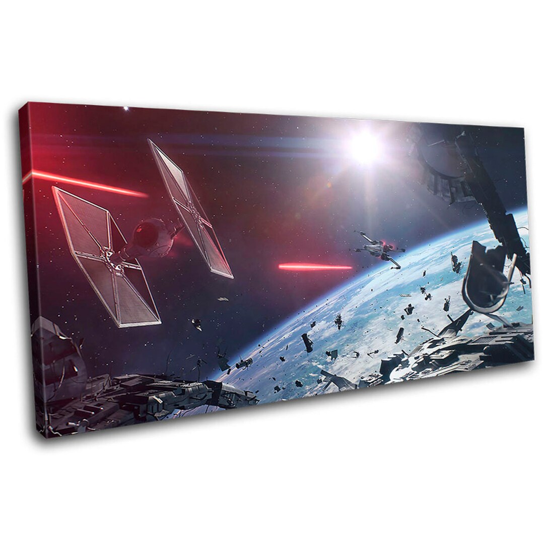 Star Wars Battlefront X Wing Gaming SINGLE Canvas Art Print Box Framed ...