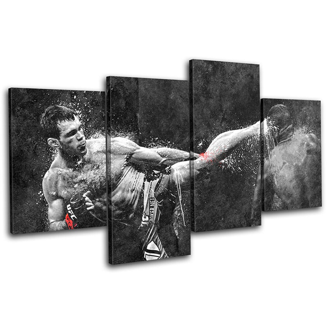 UFC Grunge MMA Forrest Griffin Sports MULTI Canvas Art Print Box Framed ...