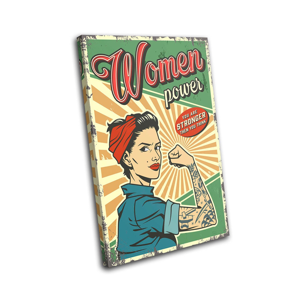 Retro Pin up Strong Woman Vintage SINGLE Canvas Art Print Box - Etsy