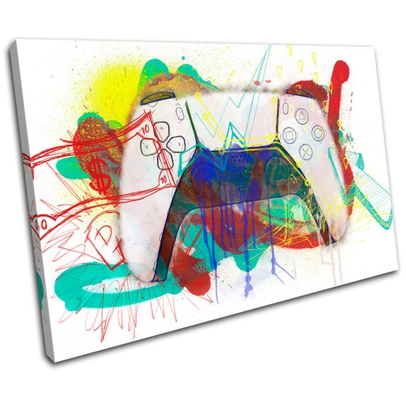 Playstation 5 Graffiti Gamer Gaming SINGLE Canvas Art Print | Etsy