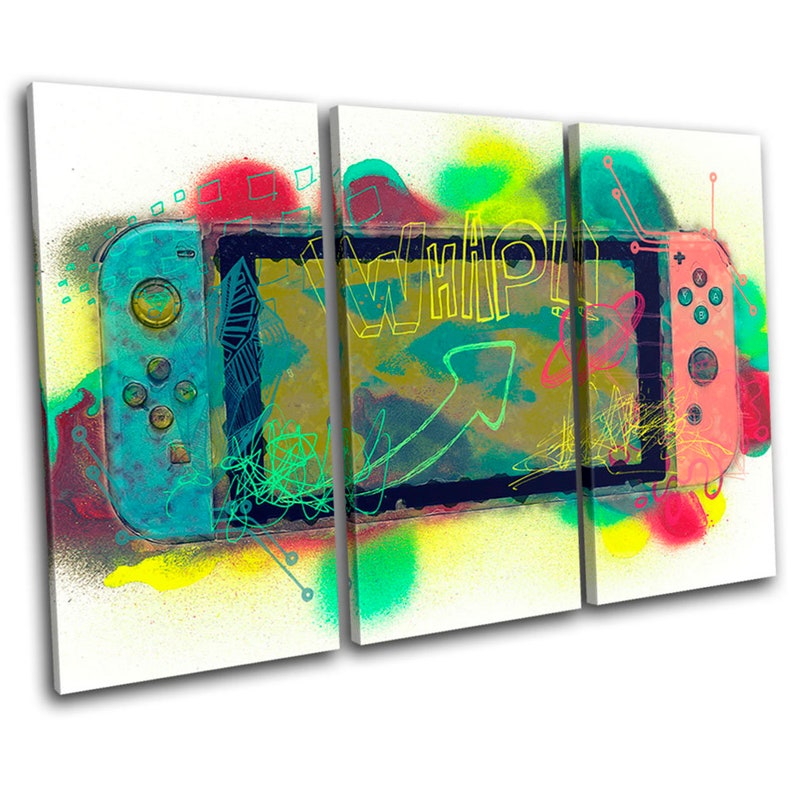 Nintendo Switch Graffiti Gamer Gaming TREBLE Canvas Art Print - Etsy