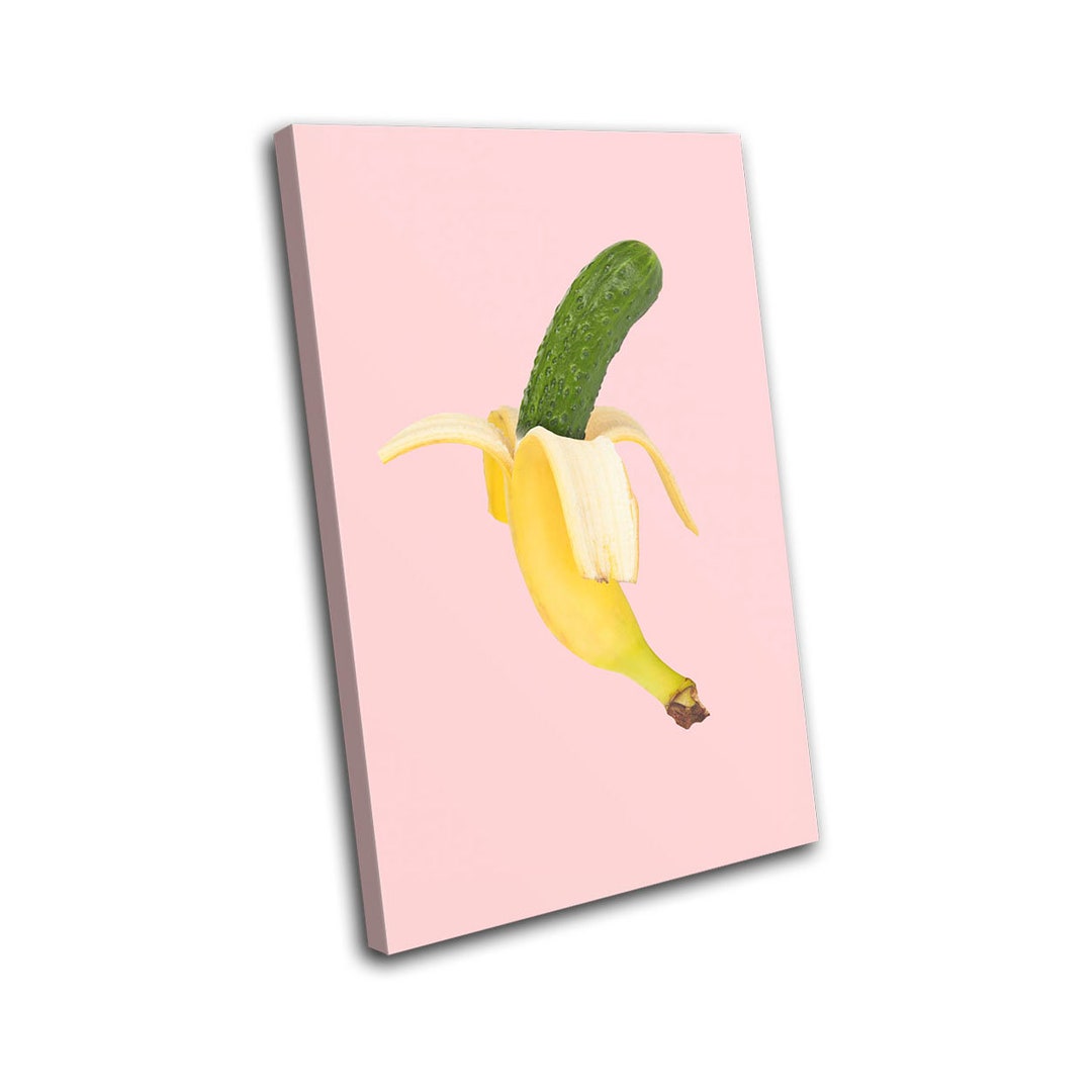Banana Gerkin Pickle Fruit Food Kitchen SINGLE Canvas Art Print Box ...