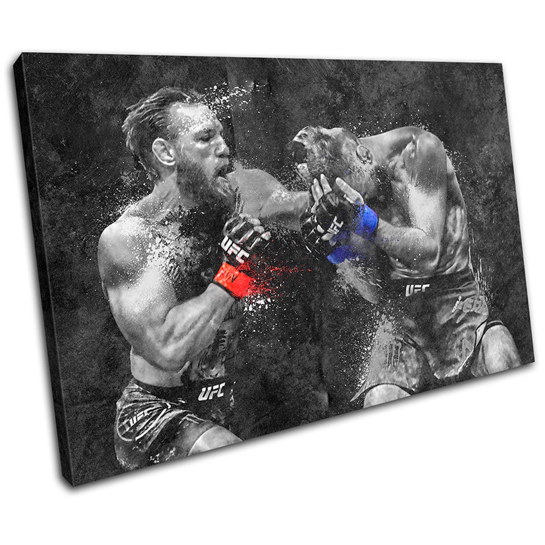 UFC MMA Mcgregor Cerrone Grunge Sports SINGLE Canvas Art Print Box ...