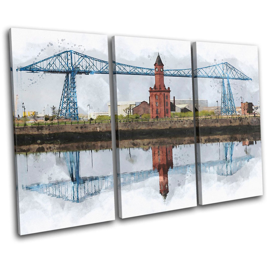 Transporter Bridge Teesside Landmarks TREBLE Canvas Art Print Box ...