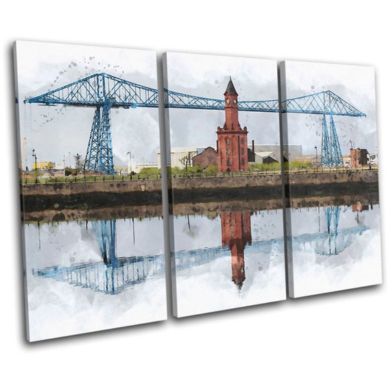 Transporter Bridge Teesside Landmarks TREBLE Canvas Art Print - Etsy UK