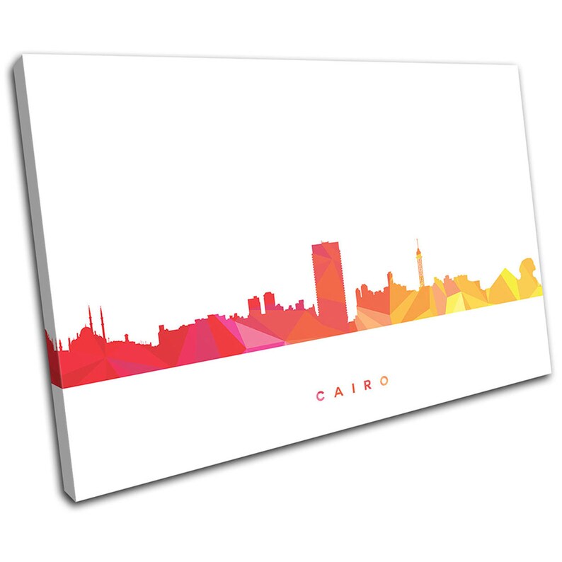 Cairo Skyline Geometric Modern City SINGLE Canvas Art Print Box Framed ...