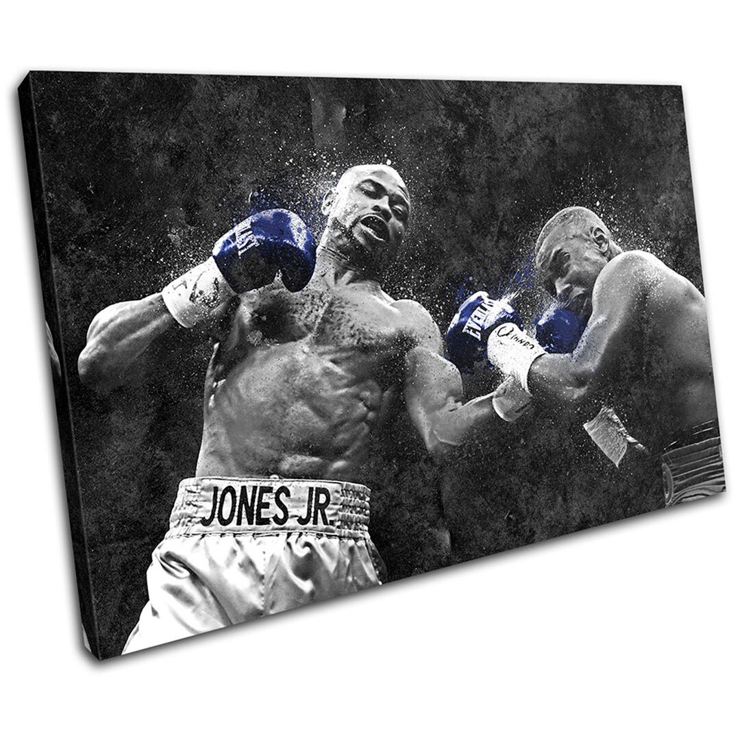 Roy Jones Jr Boxing Boxer Grunge Abstract Sports Canvas Art Print Box ...