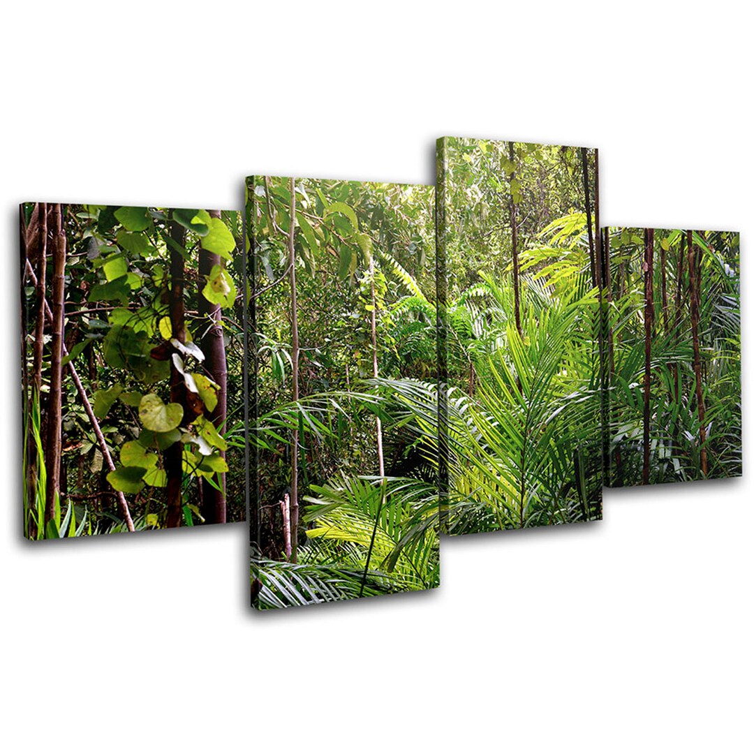 Tropical Rainforest Jungle Landscapes MULTI Canvas Art Print Box Framed ...