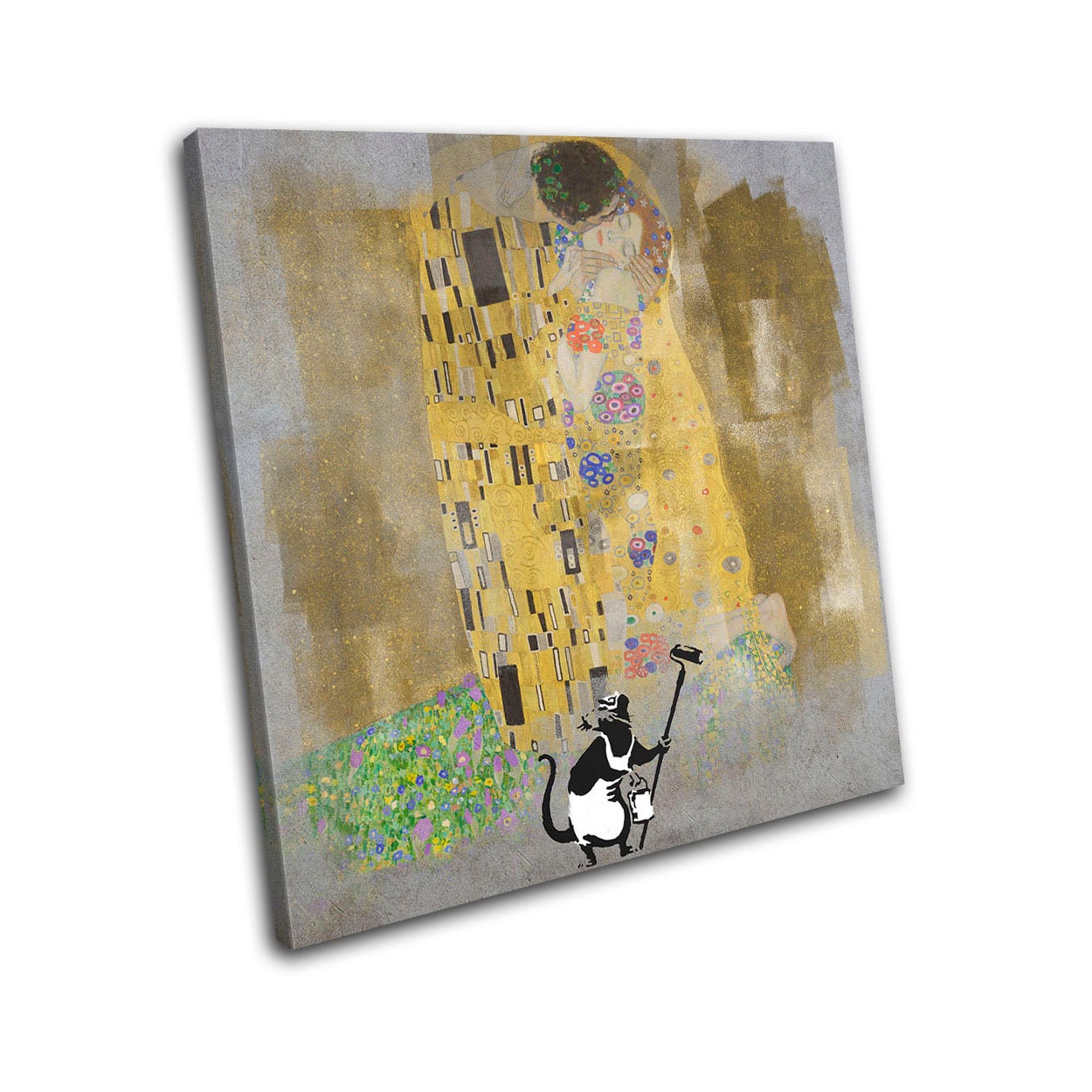 Klimt Kiss Banksy Painter Urban SINGLE Canvas Art Print Box | Etsy