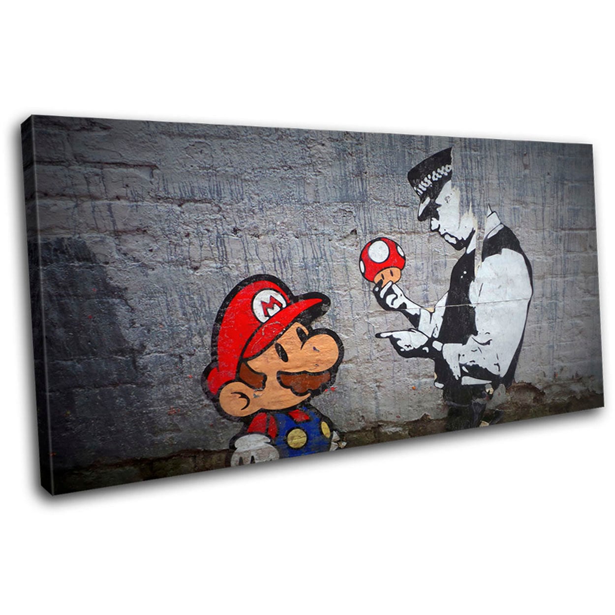 Graffiti Pop Mario Copper Mushroom Banksy Street Canvas Art - Etsy