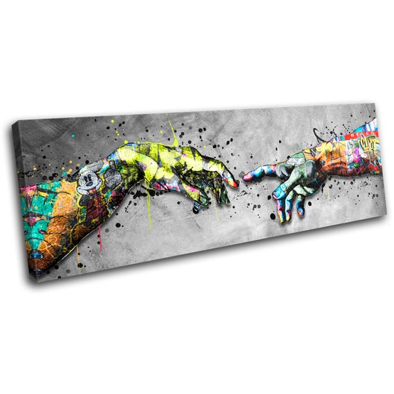 Creation of Adam Grunge Urban Graffiti SINGLE Canvas Art Print | Etsy