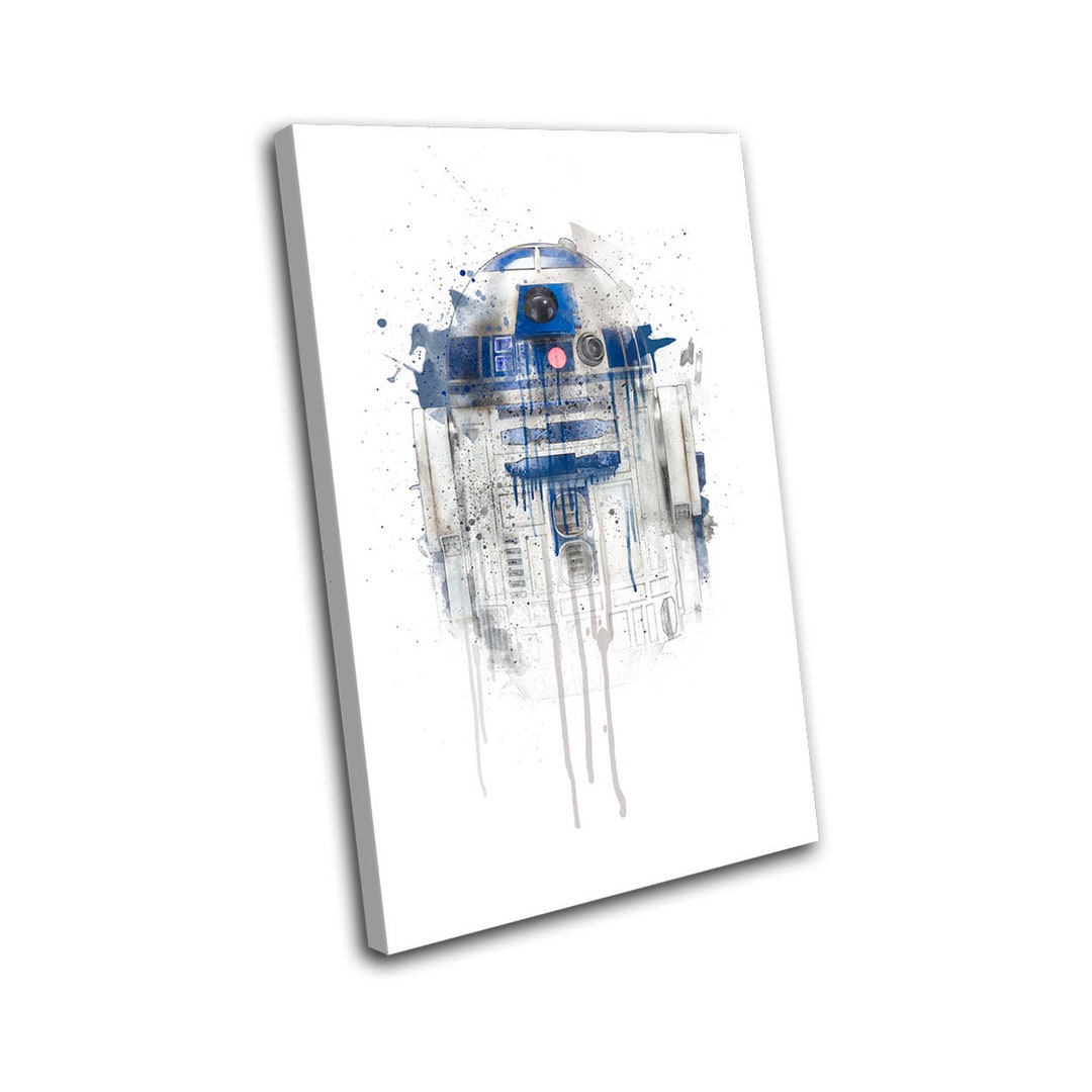 Star Wars Retro Grunge Abstract R2-D2 Movie Greats Canvas Art Print Box ...