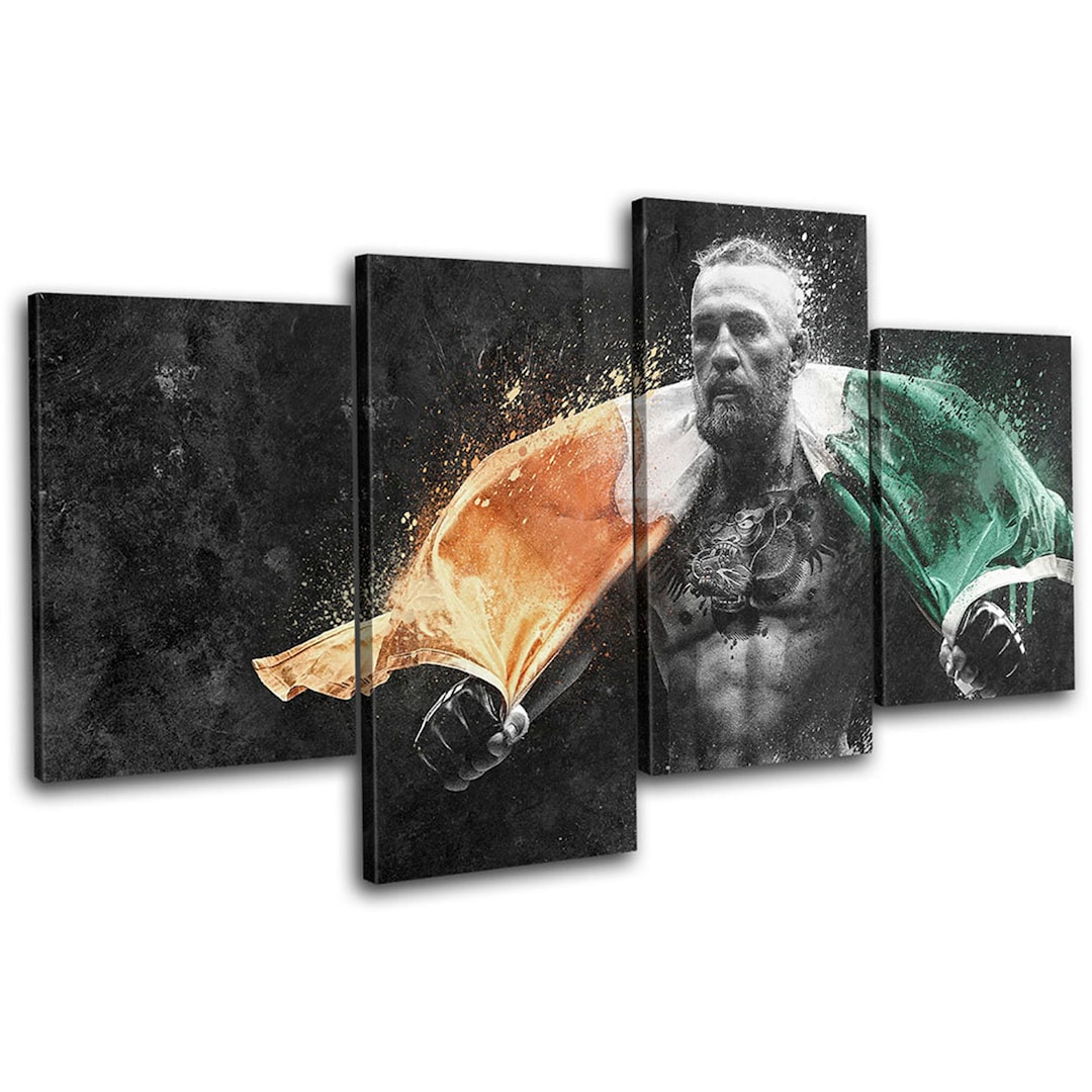 Conor Mcgregor UFC MMA Grunge Abstract Irish Flag Sports Canvas Art ...
