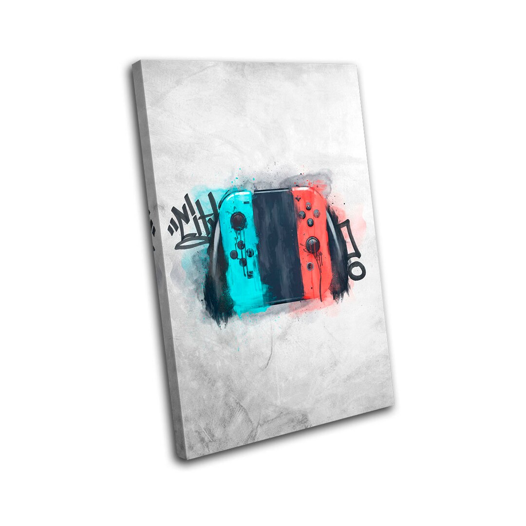 Grunge Graffiti Retro Switch Gaming SINGLE Canvas Art Print Box Image ...