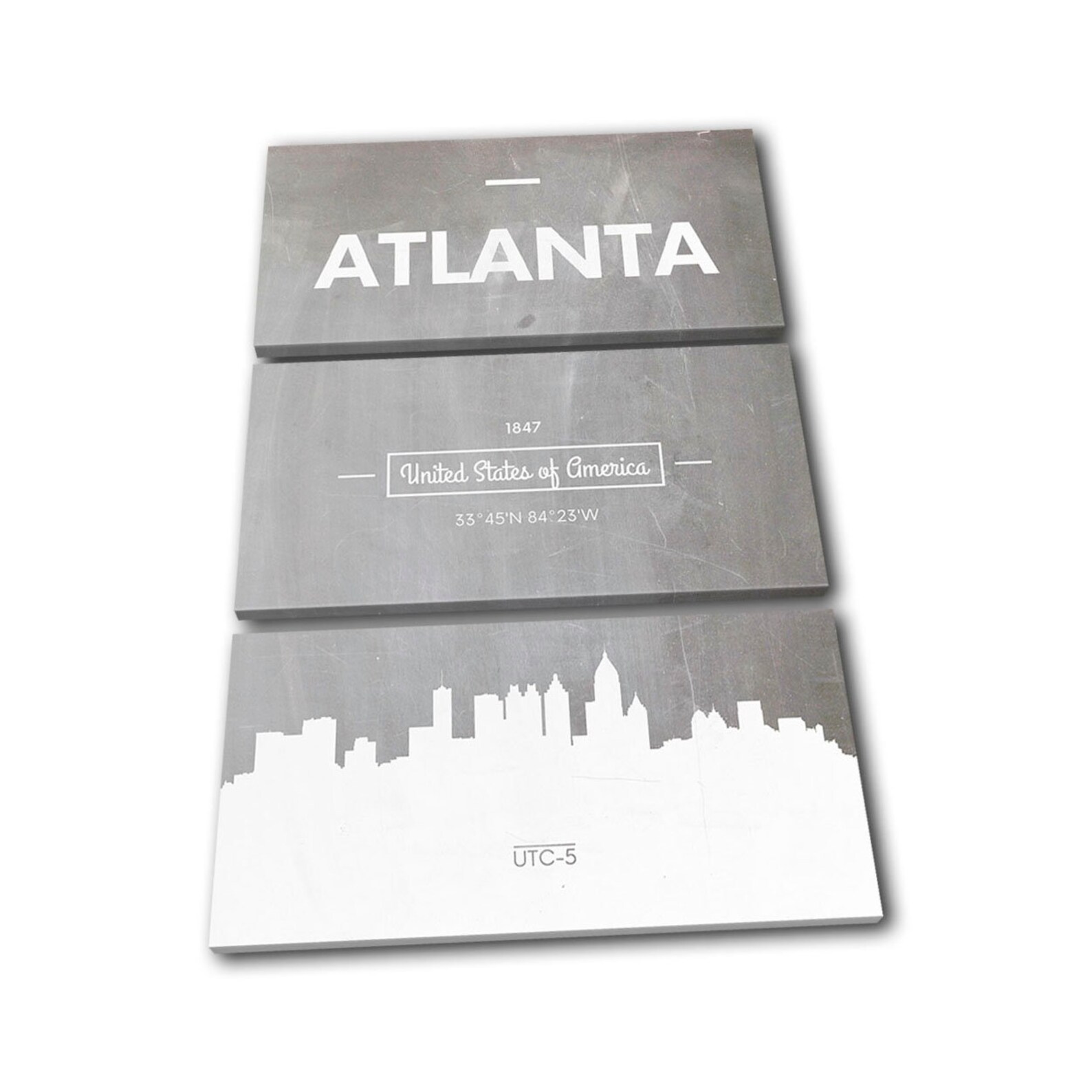 Atlanta USA Skyline Typography City TREBLE Canvas Art Print - Etsy