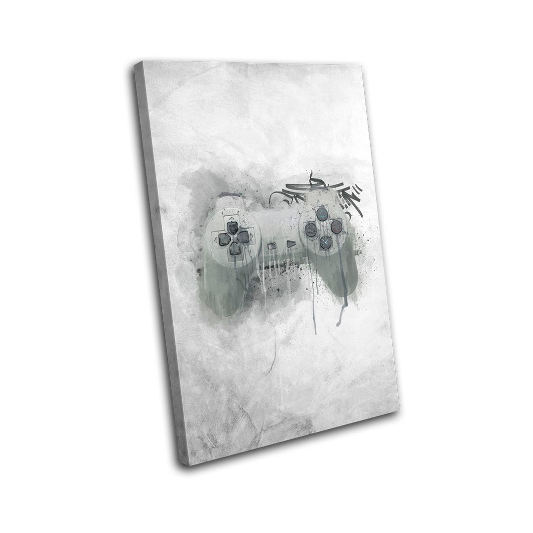 Grunge Retro Playstation PS1 Gaming SINGLE Canvas Art Print Box Framed ...