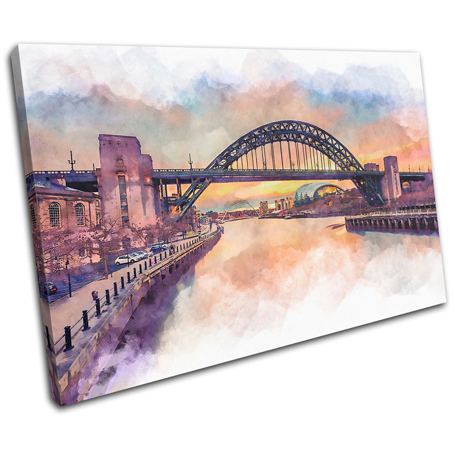 Tyne Bridge Newcastle Landmarks SINGLE Canvas Art Print Box - Etsy 日本