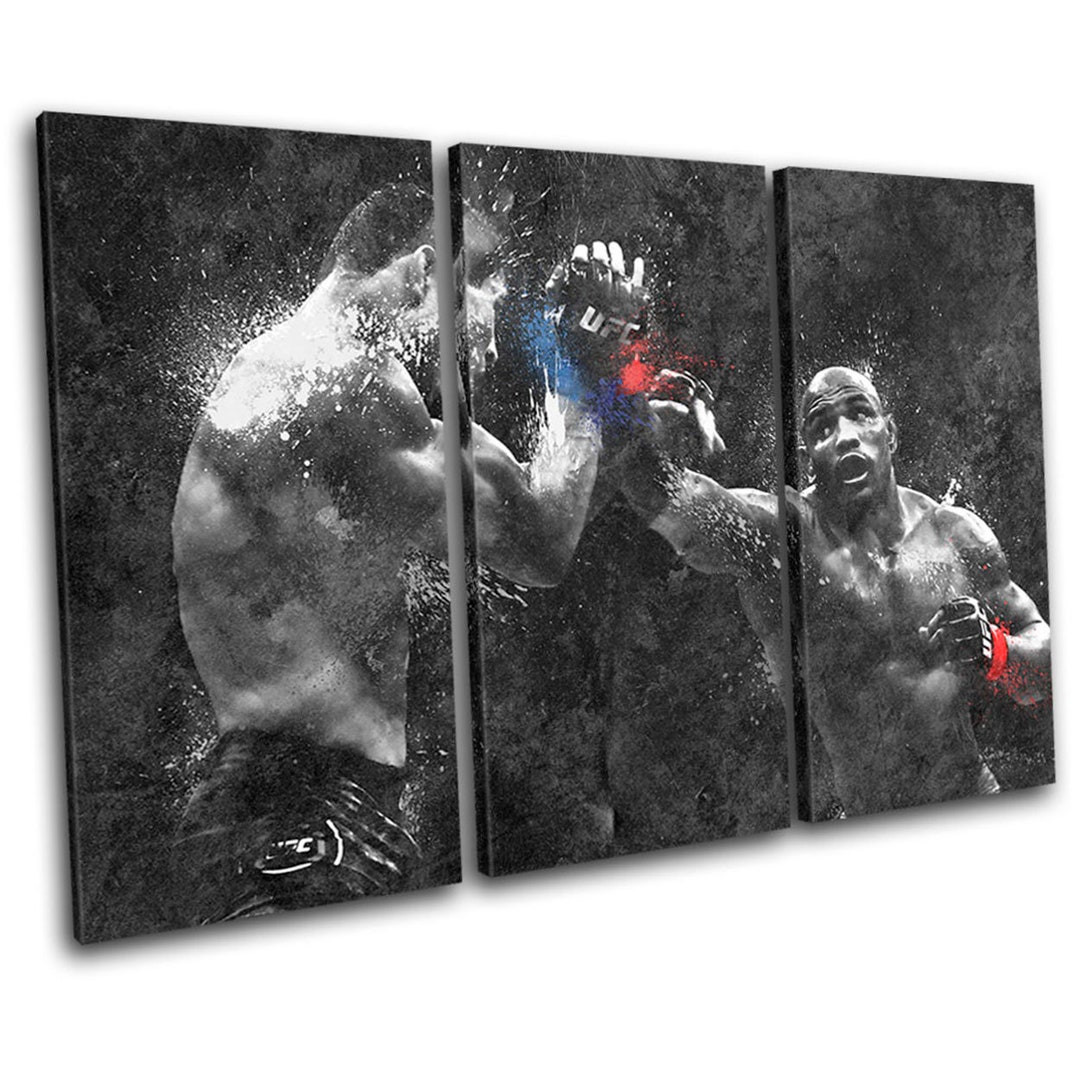 UFC Grunge Costa Romero MMA Sports TREBLE Canvas Art Print Box Framed ...